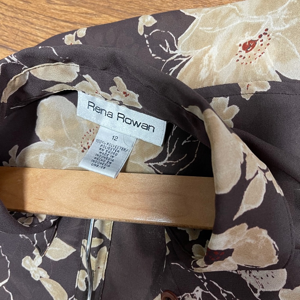 Vintage Rena Rowan Sheer Floral Shirt Or Cover Up - Gem